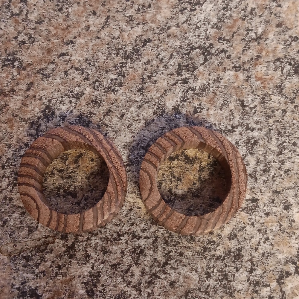 Striped Double Flare Wood Gauges - Gem